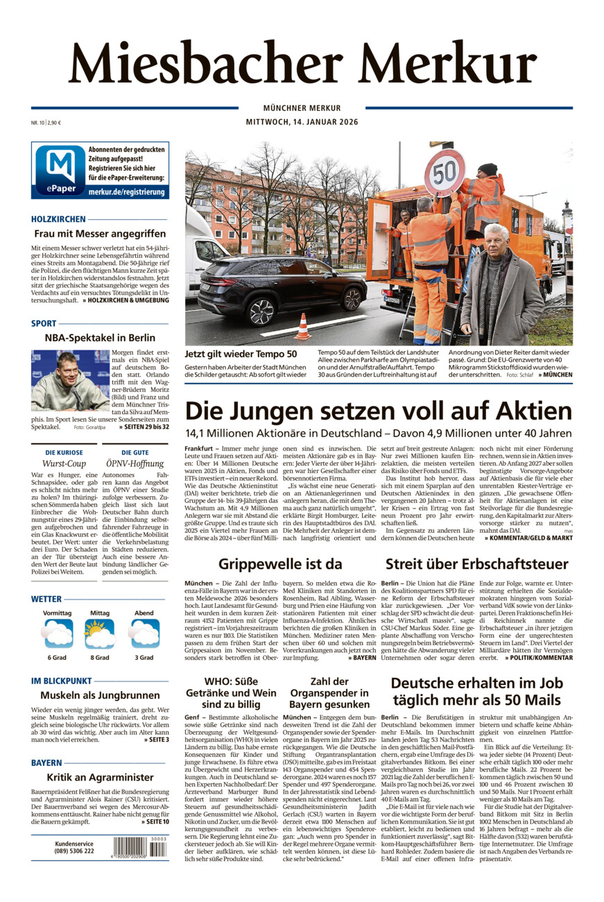 Miesbacher Merkur vom Mittwoch, 14.01.2026 | Merkur