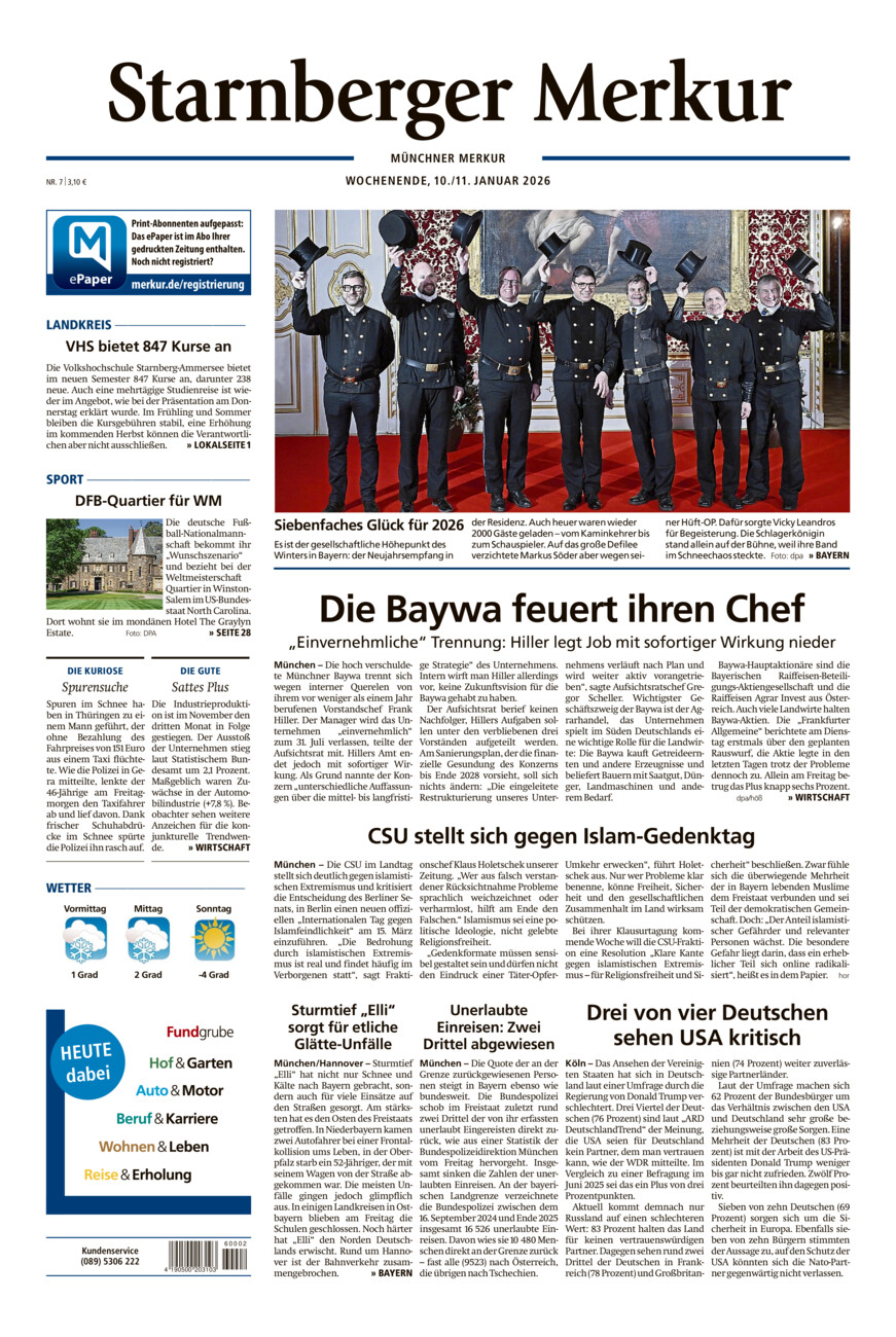 Starnberger Merkur vom Samstag, 10.01.2026 | Merkur