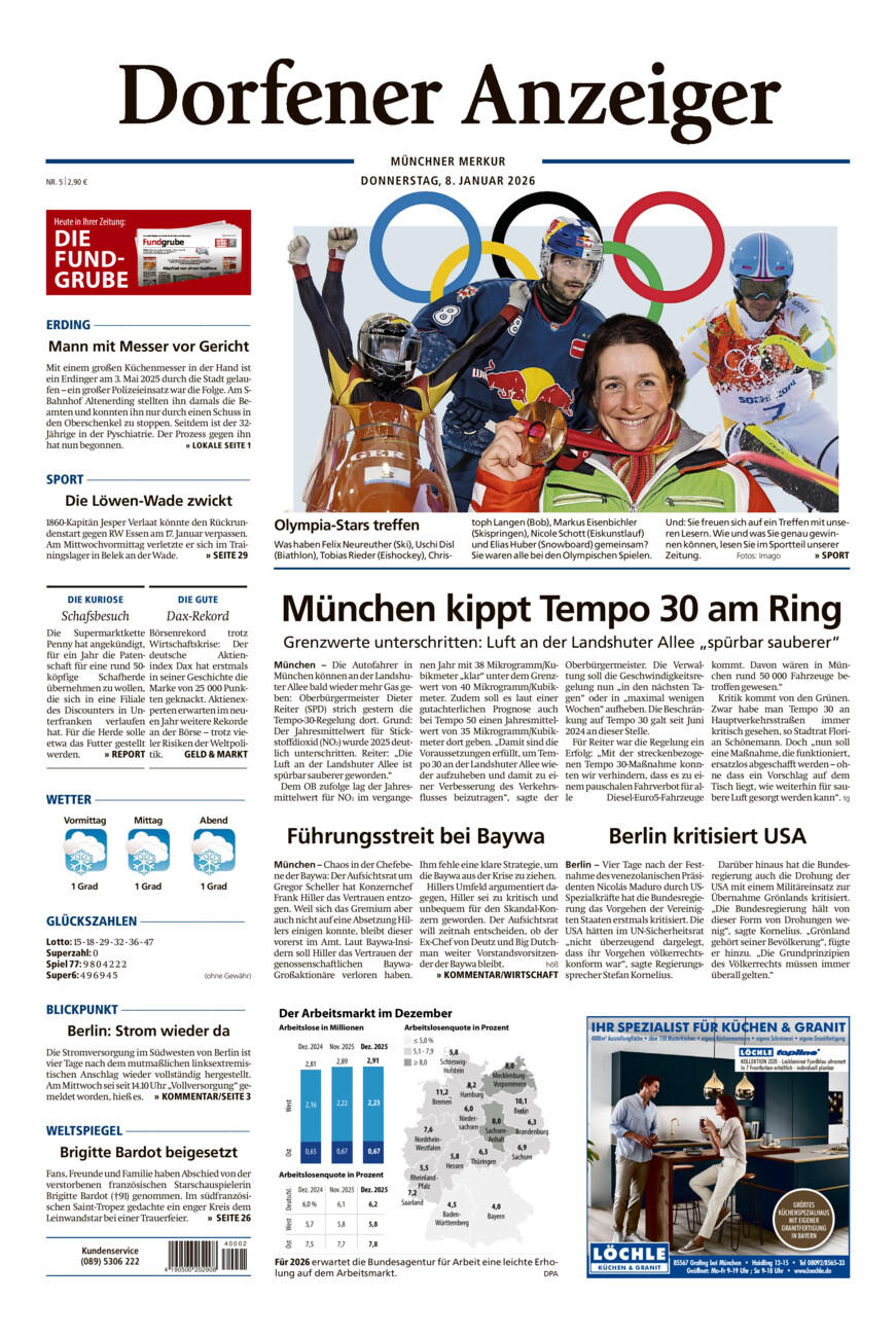 Dorfener Anzeiger vom Donnerstag, 08.01.2026 | Merkur
